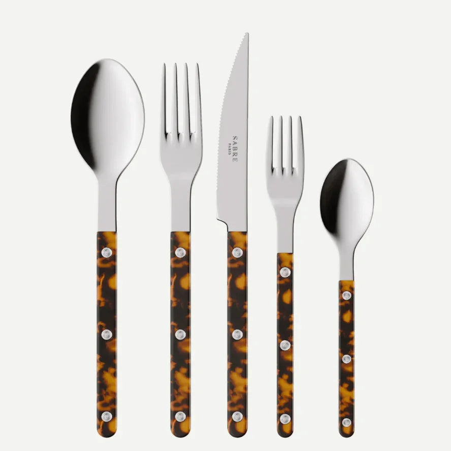 Sabre Bistrot Tortoise, Faux Tortoise 5 pieces cutlery set – Marcel’s ...
