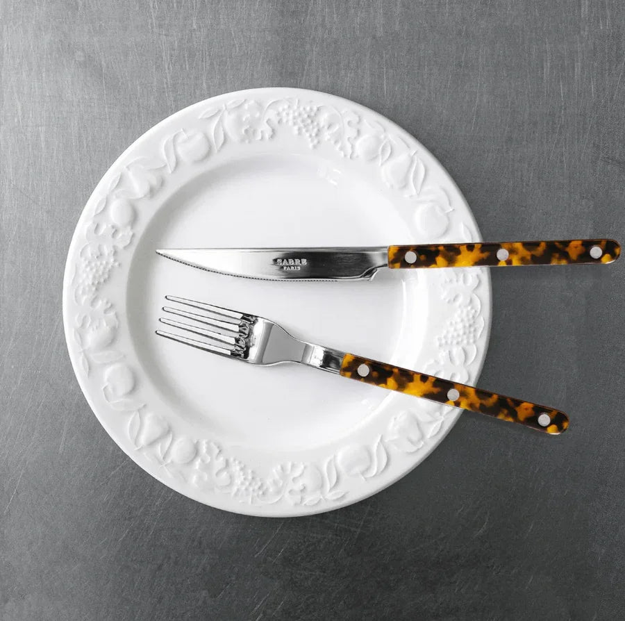 Sabre Bistrot Tortoise, Faux Tortoise 5 pieces cutlery set – Marcel’s ...