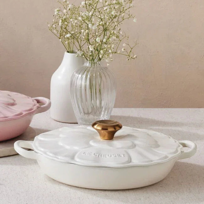 Le Creuset Signature Petal Braiser - White – Marcel’s Culinary Experience